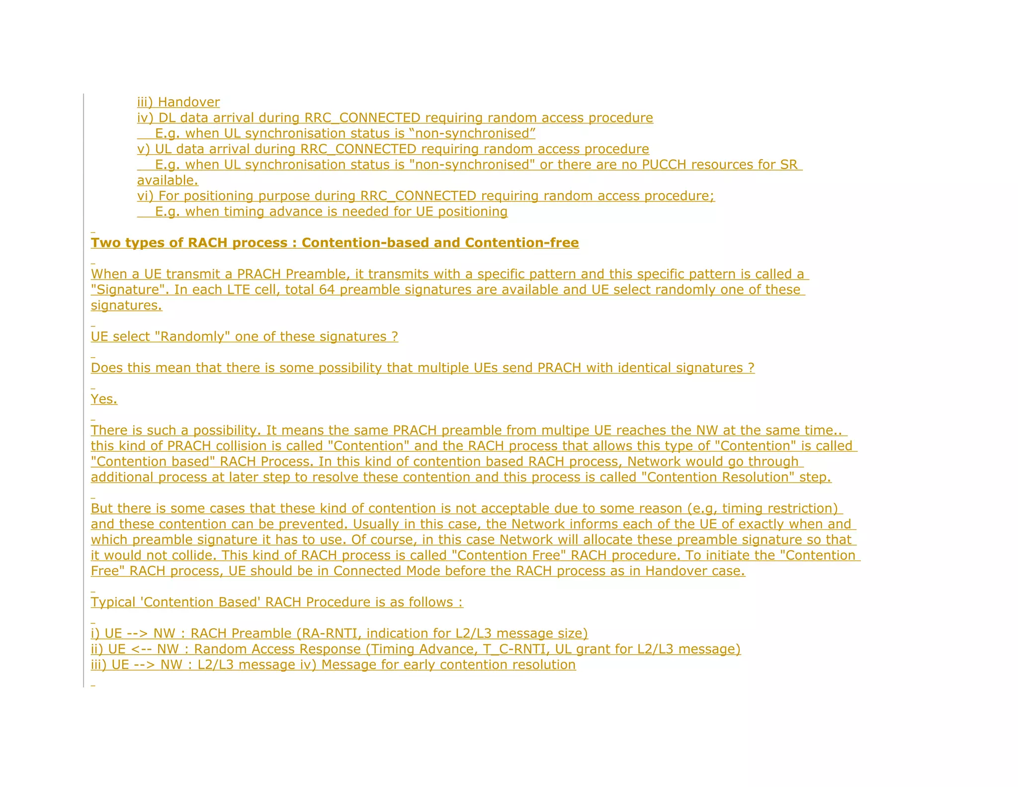 RACH procedure in LTE | DOC