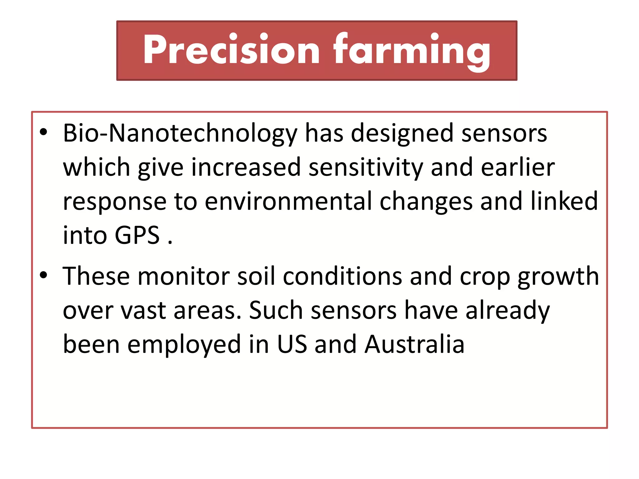 Nanotechnology for crop improvement | PPTX