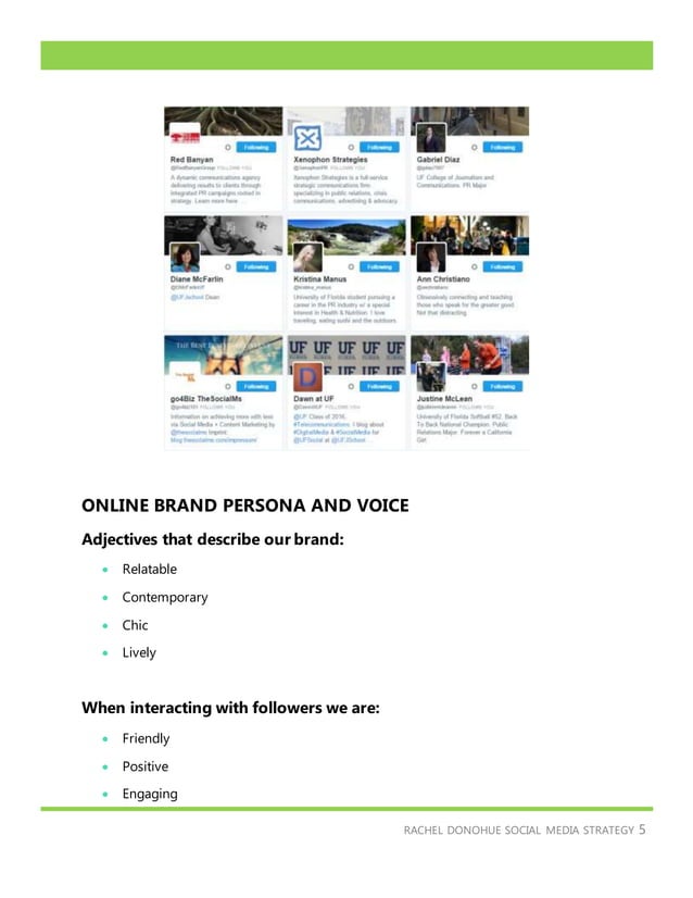 Rachel Donohue Social Media Strategy Plan | PDF