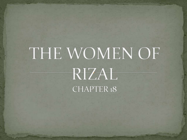 women of Rizal----- CHAPTER 18 | PPTX