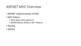 Building Modern Websites with ASP.NET by Rachel Appel | PPT