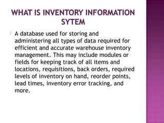 Inventory Information System | PPT