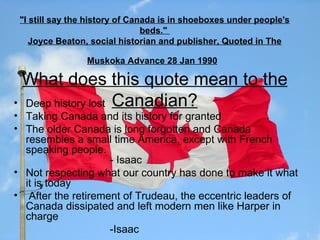 History Makes Us Canadian | PPT