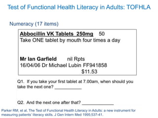 The Health Literacy Questionnaire (HLQ): A new approach to measuring ...
