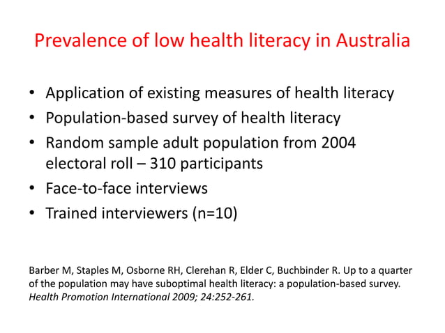 The Health Literacy Questionnaire (HLQ): A new approach to measuring ...