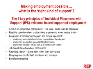 Realising Ambitions: Making Employment a Reality for People with Mental ...