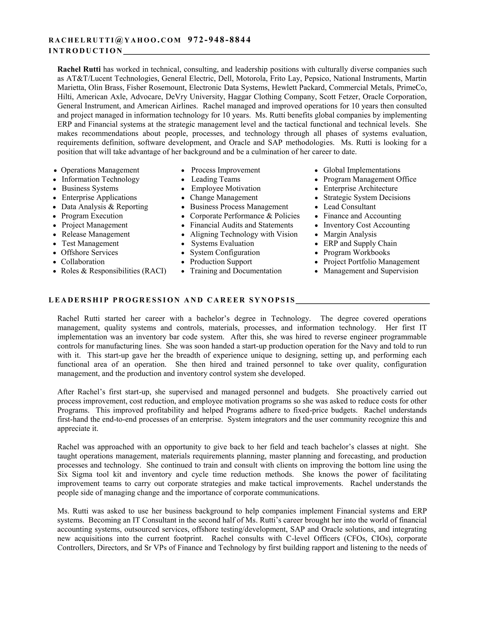Rachel Rutti Resume 8 23-2010 | DOCX