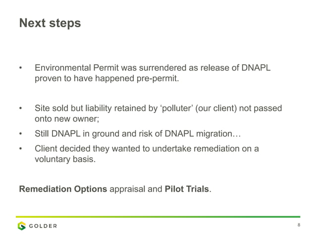 Remediation of DNAPL in fractured bedrock | PPT
