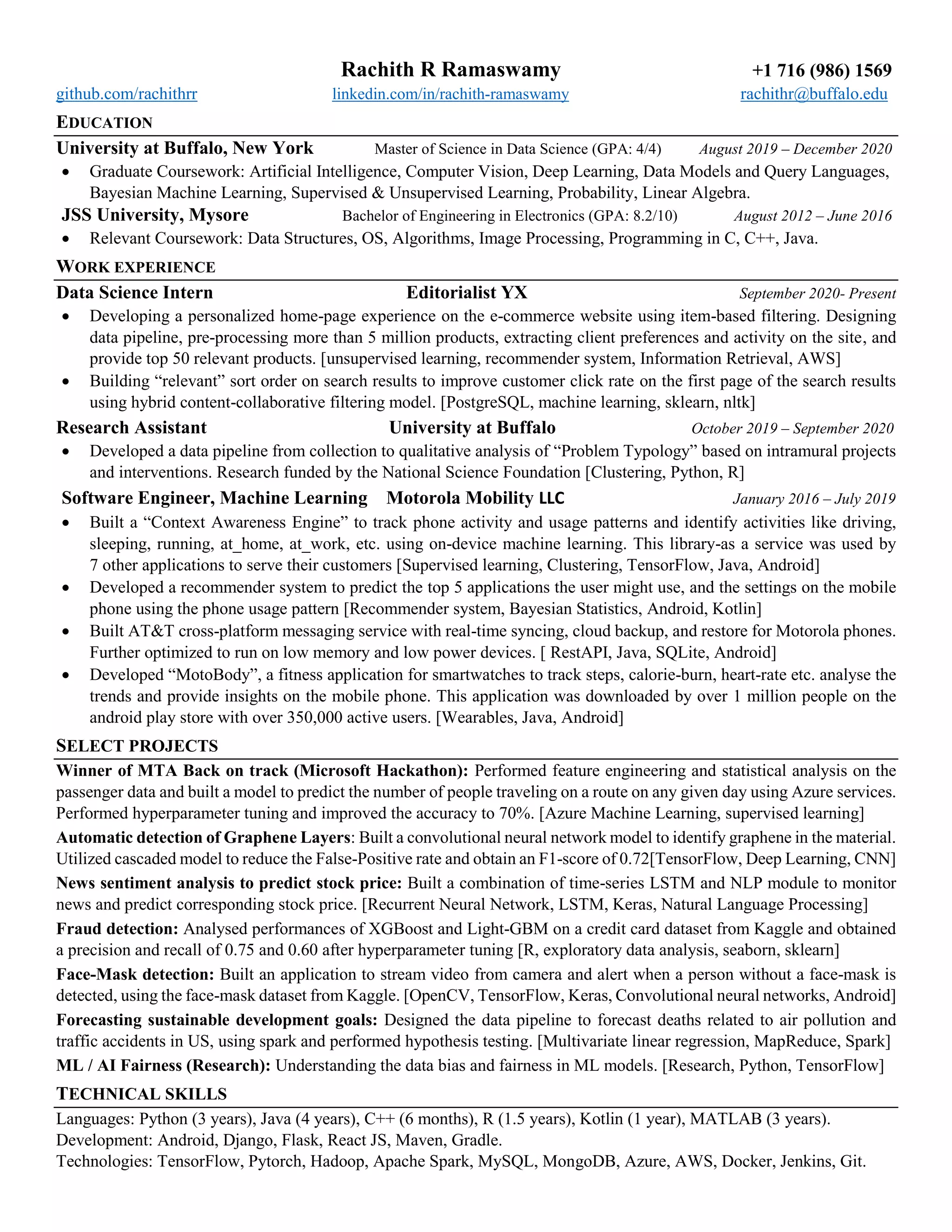 Rachith resume | PDF