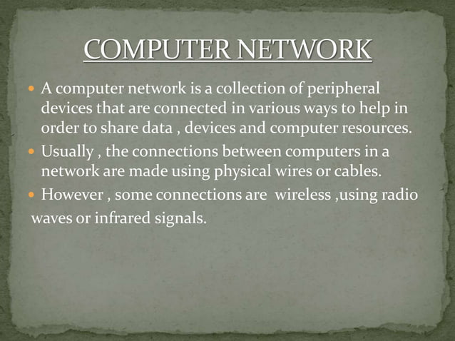 PPT ON COMPUTER NETWORK AND IT'S TYPES. | PPTX | Computer Networking ...