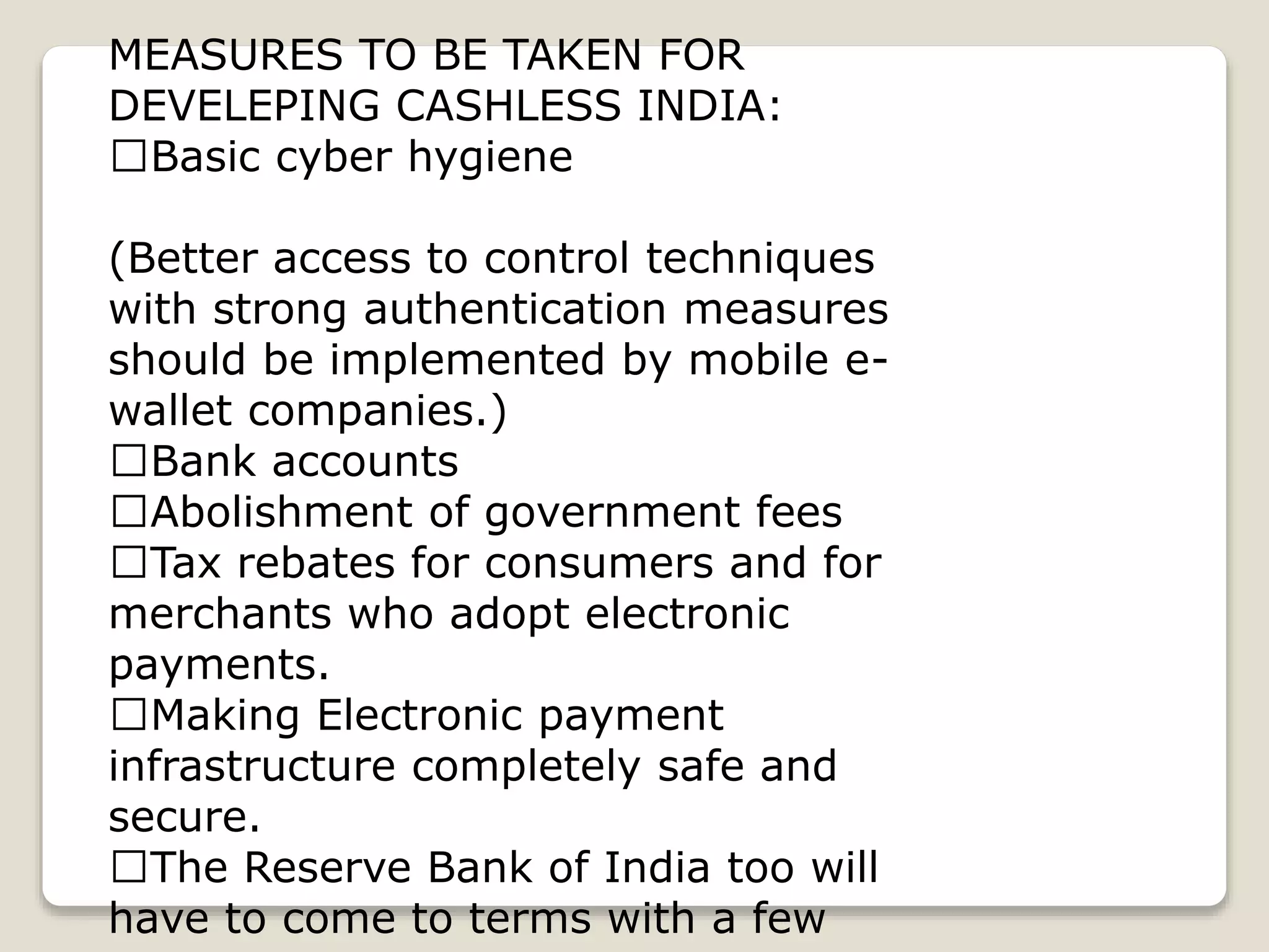 Indian cashless transaction ppt | PPTX