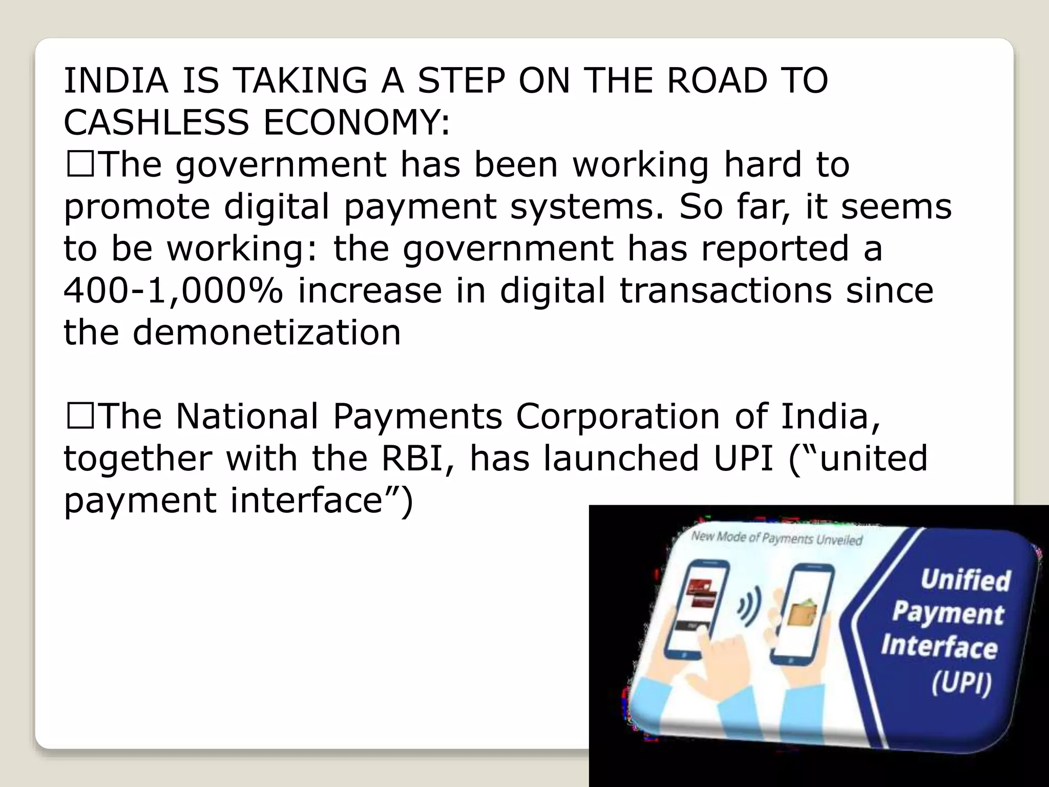 Indian cashless transaction ppt | PPTX