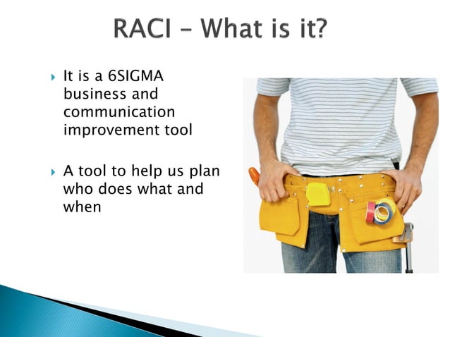 RACI - How to manage role and responsibilities in a 6Sigma project | PDF