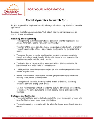 Racial Dynamics to Watch For | PDF | Debated Sensitive Social Issues ...