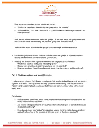 Activity for Incorporating a Racial Equity Lens in Facilitation | PDF