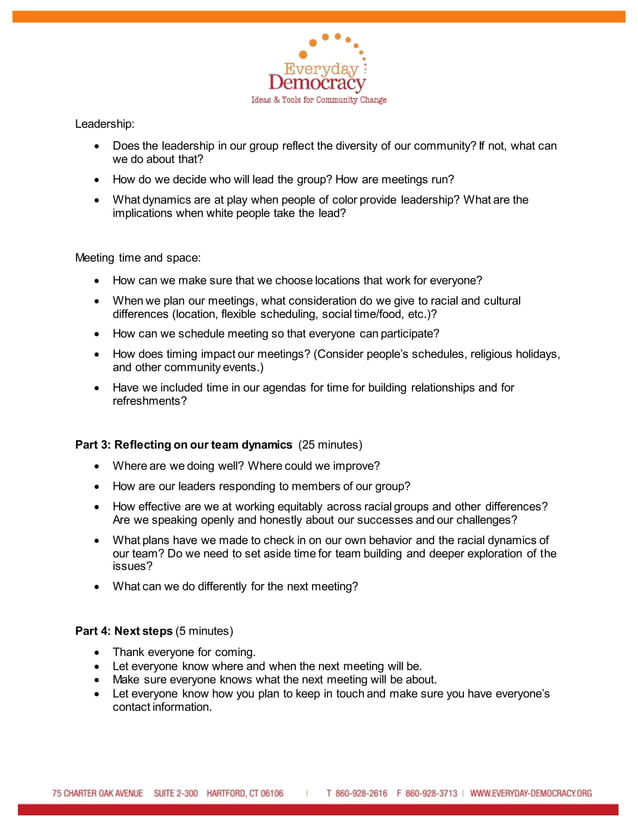 Activity for Incorporating a Racial Equity Lens in Facilitation | PDF