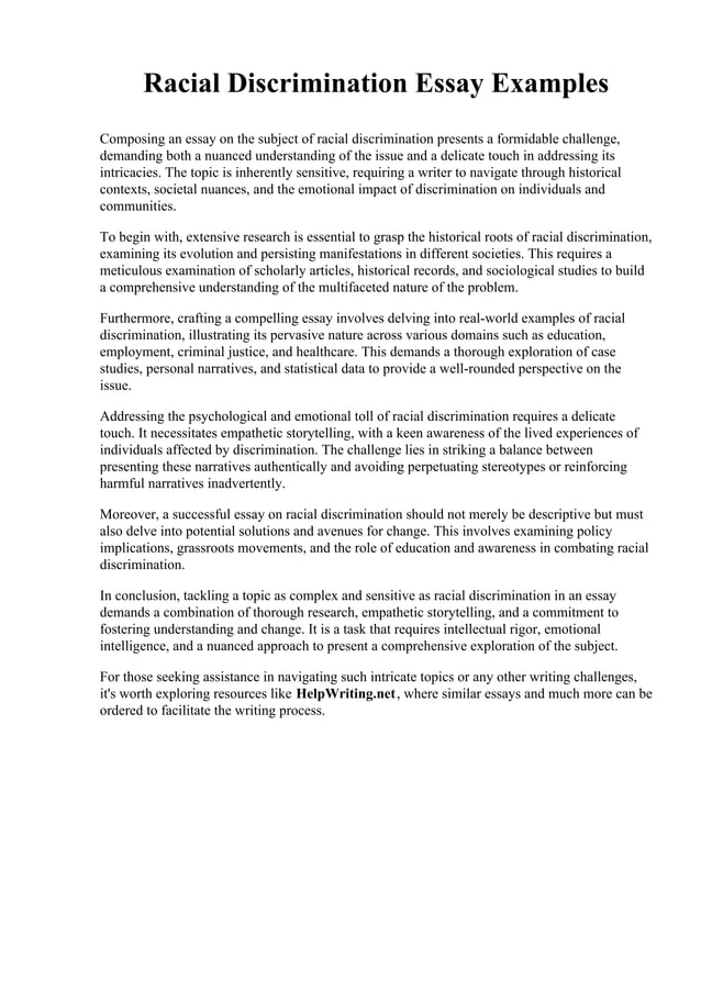 Racial Discrimination Essay Examples.pdf