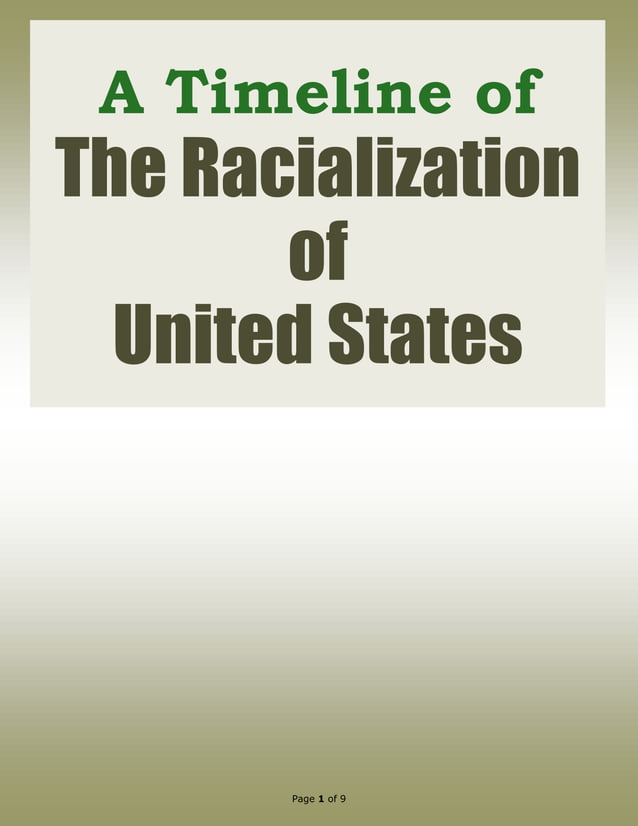 A Timeline of the Racialization of United States | PDF