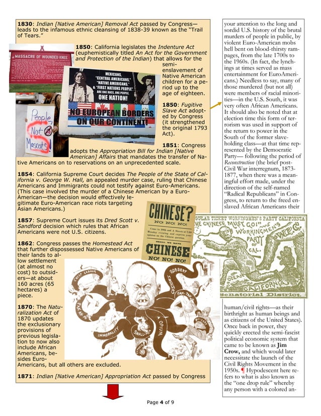 A Timeline of the Racialization of United States | PDF