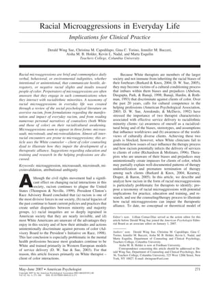 Supplementary: Racial Microaggressions | PDF