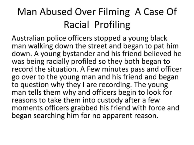 Racial profiling and response cja 344 | PPT