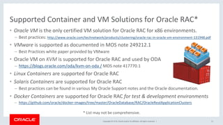 Virtualized Oracle Real Application Clusters (RAC) - Containers and VMs ...