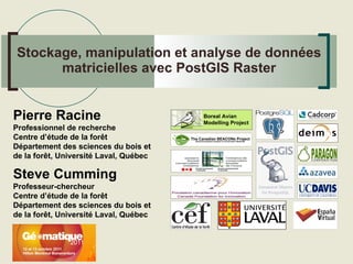 Stockage, manipulation et analyse de données matricielles avec PostGIS ...