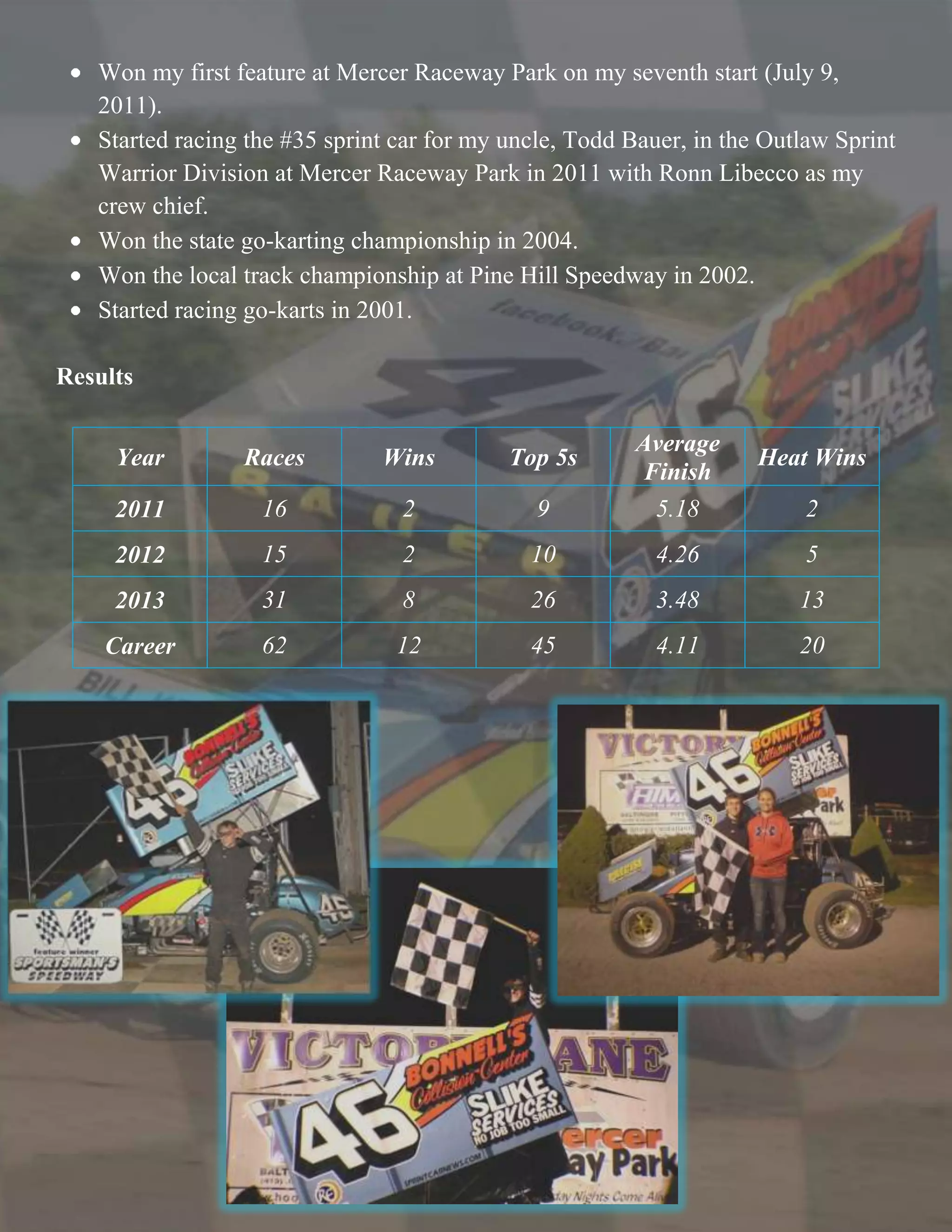 Racing Resume | PDF
