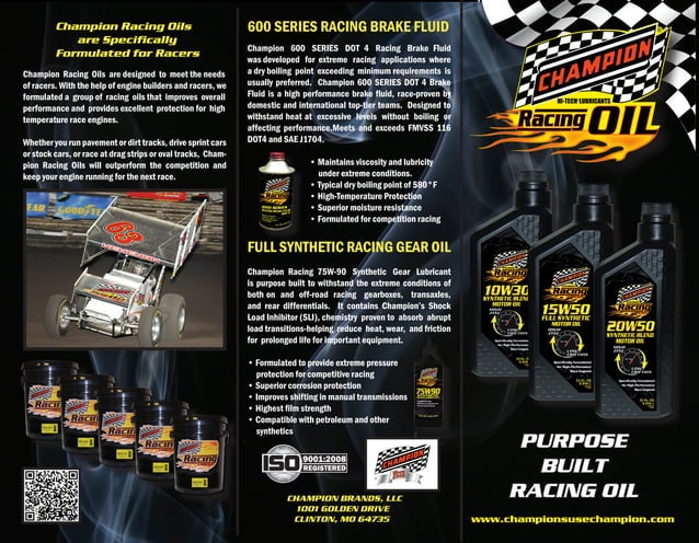 Champion Racing Oil Brochure | PDF | Auto Racing | Sports