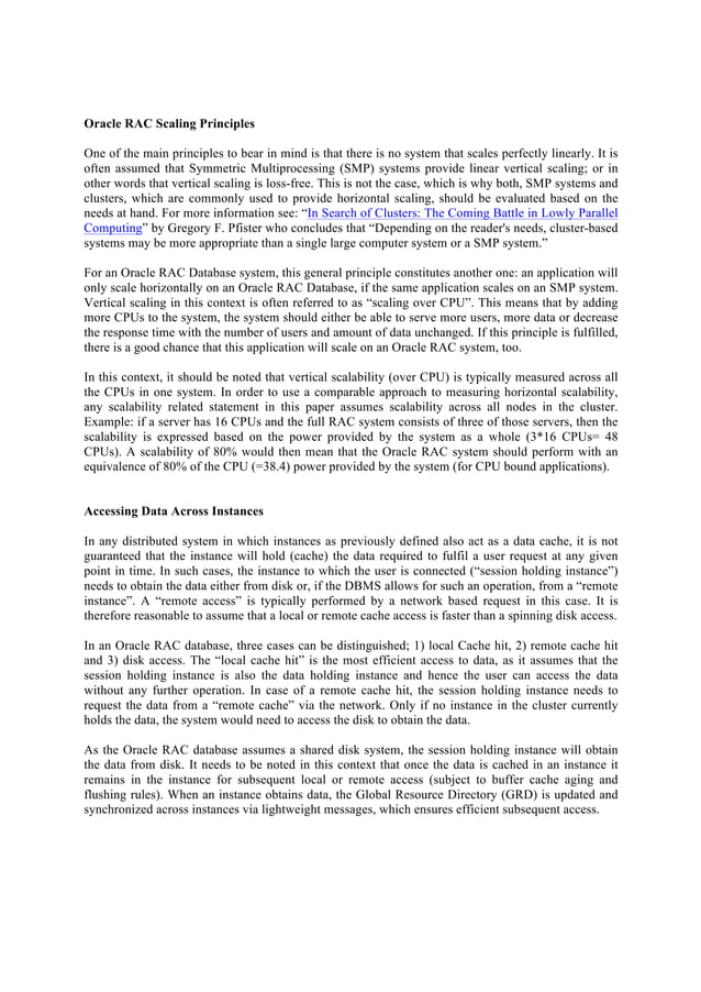 Paper: Oracle RAC Internals - The Cache Fusion Edition | PDF | Databases | Computer Software and ...