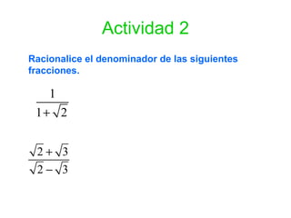 Racionalización de radicales | PPT
