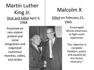 Racism and prejudice in the 60’s | PPTX