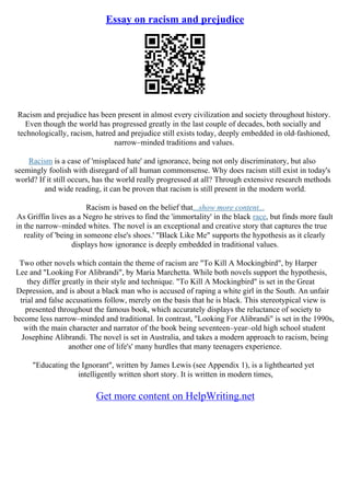 Racism Essay | PDF