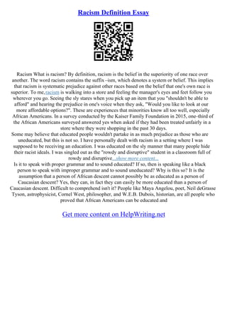Racism Essay | PDF