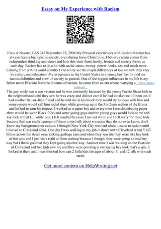 Racism Essay Topics | PDF
