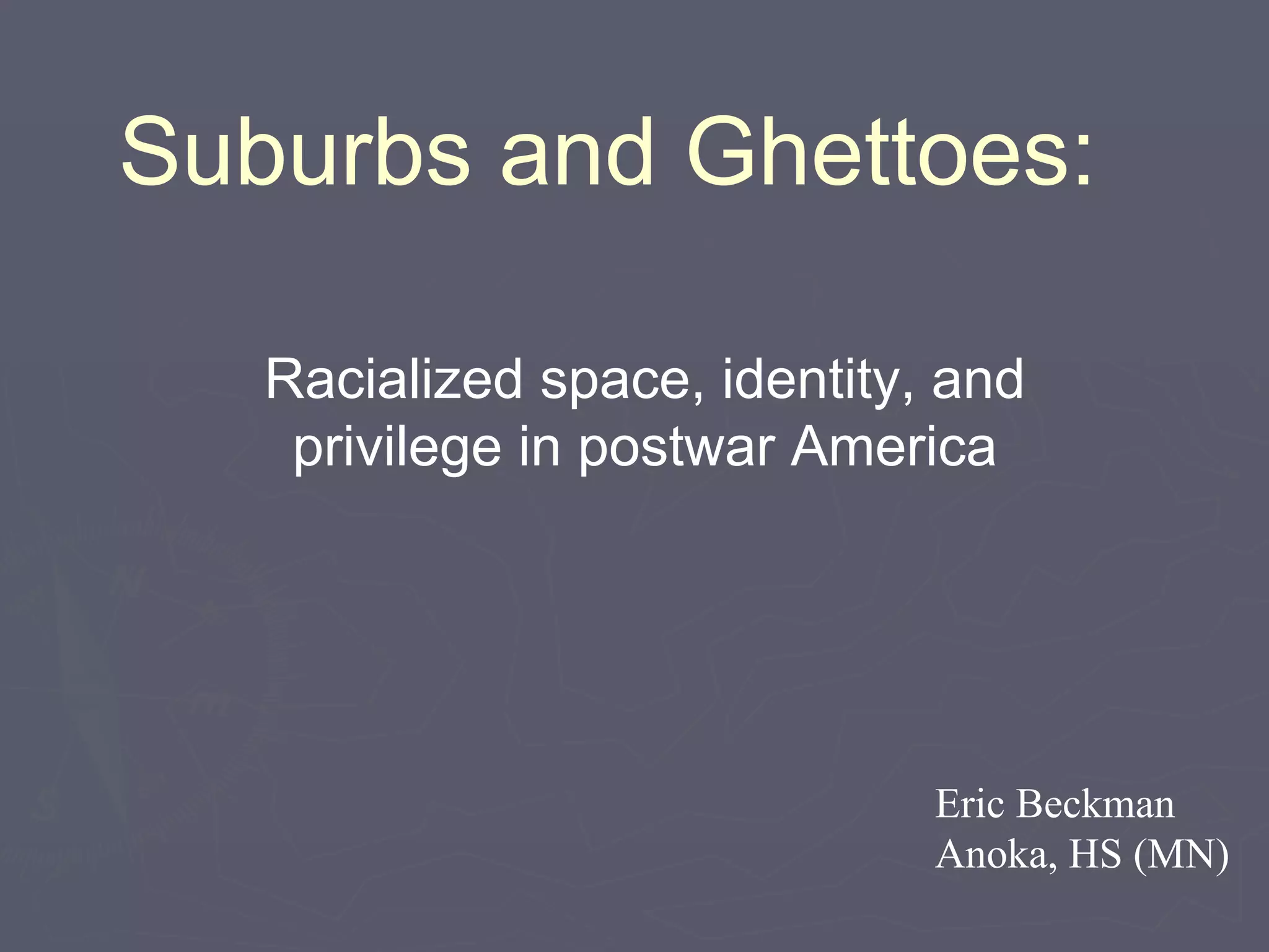 Racial Segregation in Urban America, post-WWII America | PDF | Debated ...