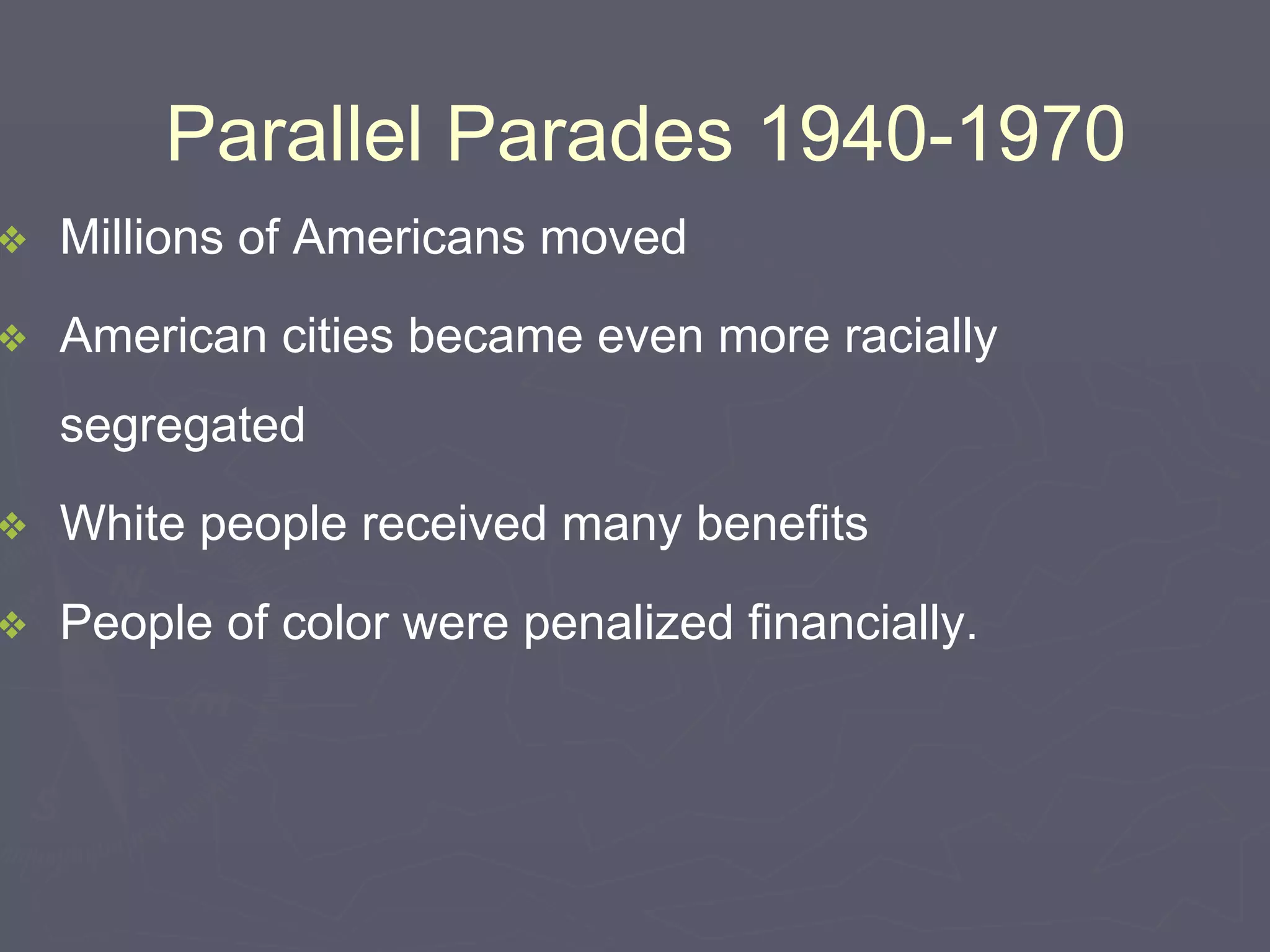 Racial Segregation in Urban America, post-WWII America | PPT