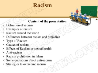 Racism in peace | PPTX
