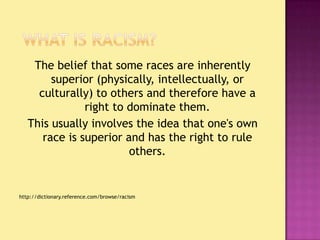 Racism Project | PPTX | Debated Sensitive Social Issues | Sensitive Topics
