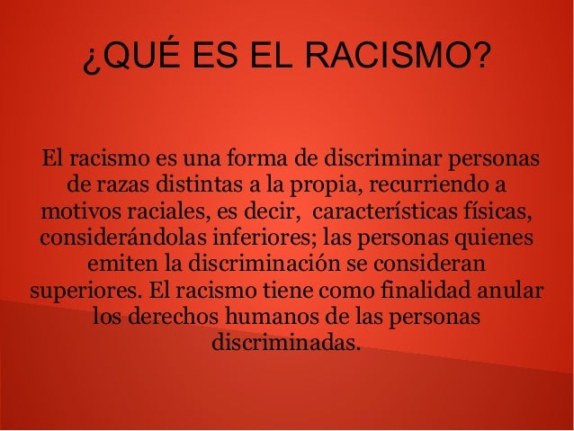 Racismo Significado Definicion Del Racismo En Perú