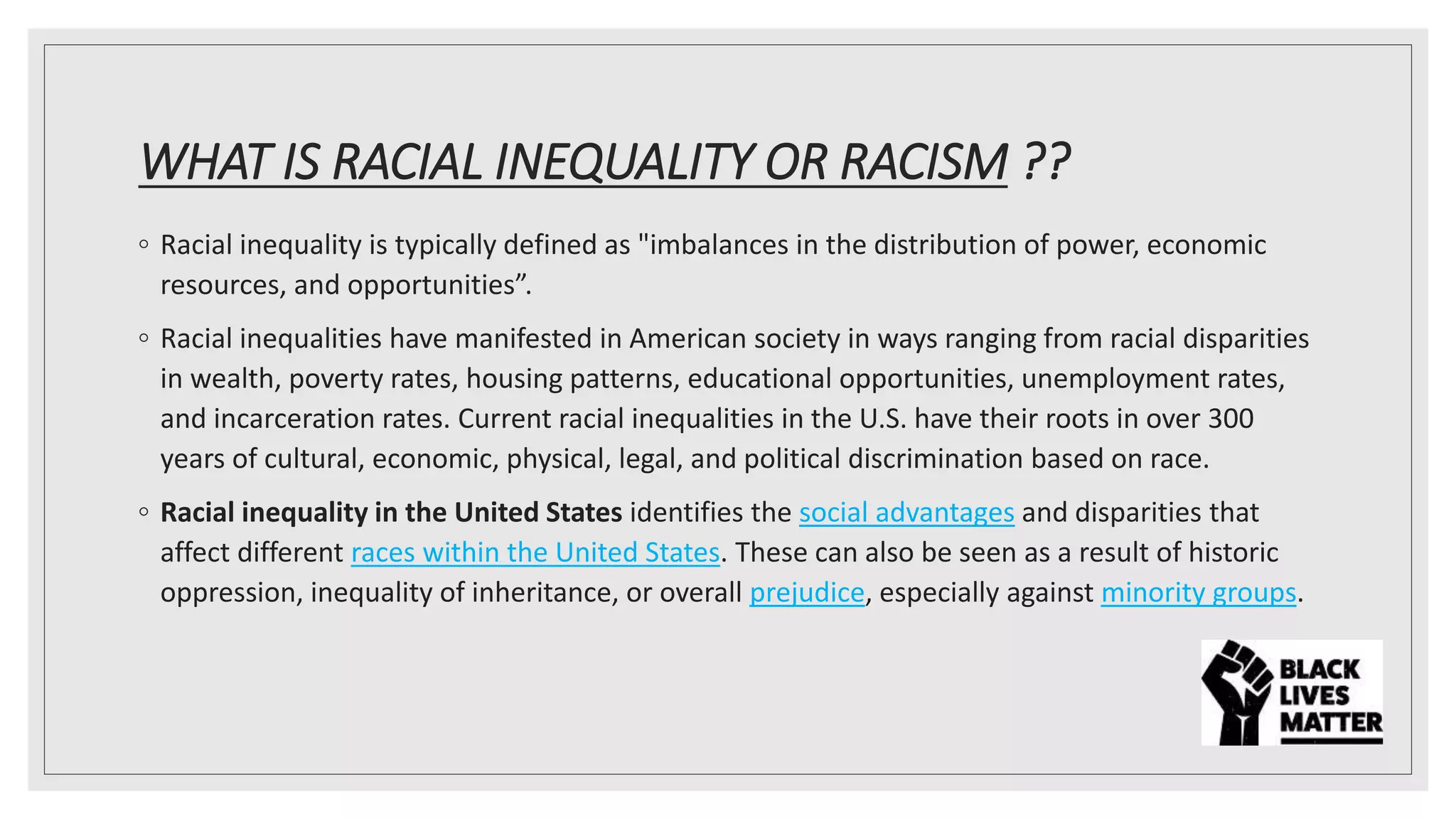 Racism or racial inequality : How to Reduce ?? | PPTX