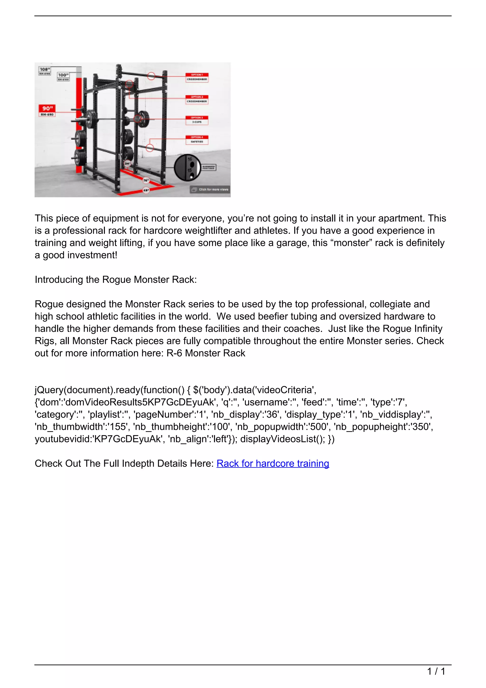 Rack for hardcore training | PDF