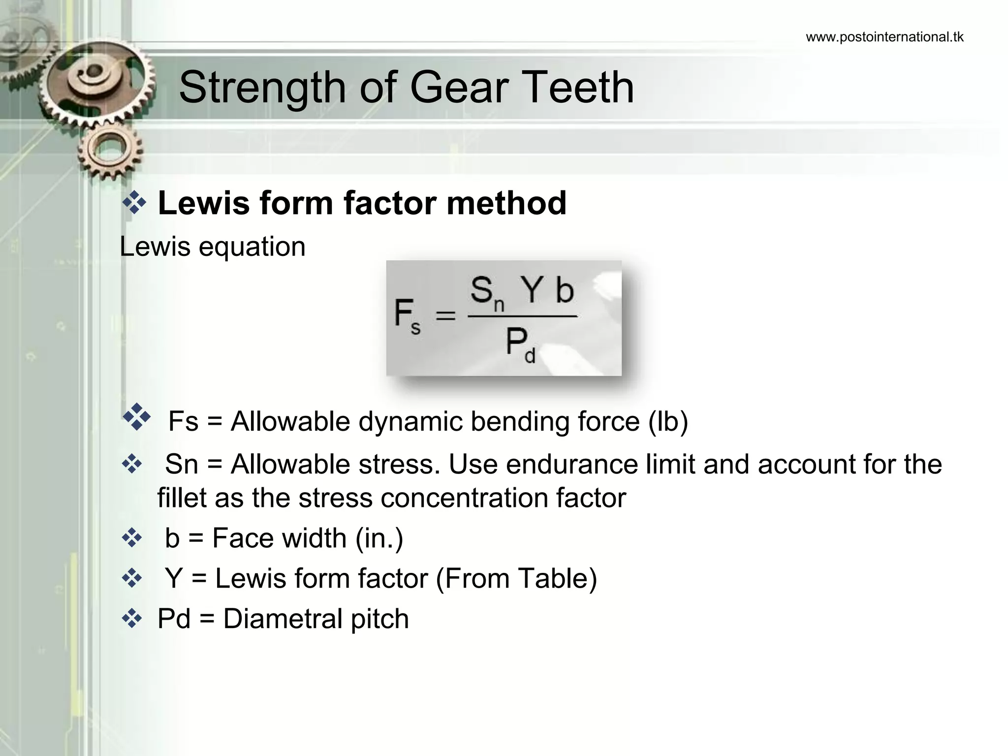 Rack and pinion gear design project. | PPTX