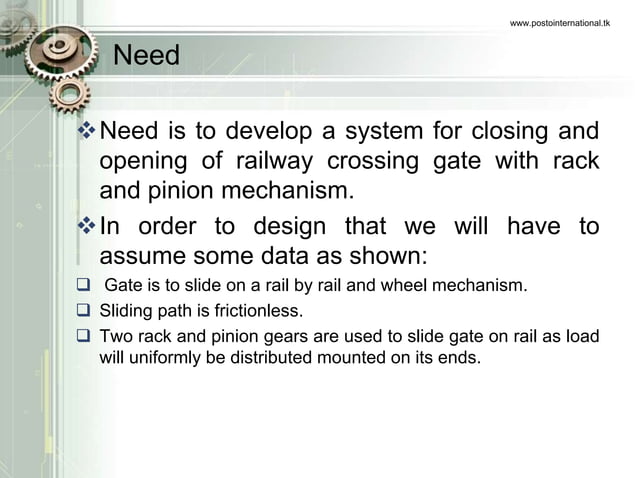 Rack and pinion gear design project. | PPTX | Sports Equipment | Sports