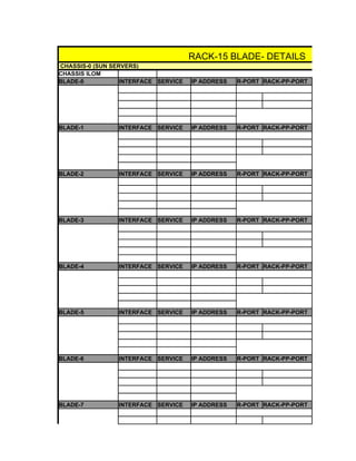 Server Rack Excel Template