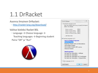 Racket alkeet 1. Peruslaskut | PPT