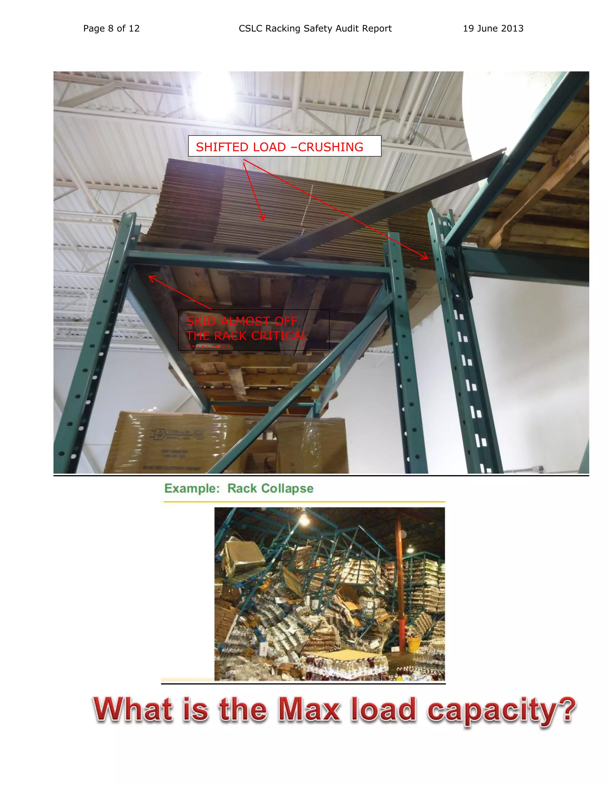 Racking Safety Audit Report -CSCL | PDF