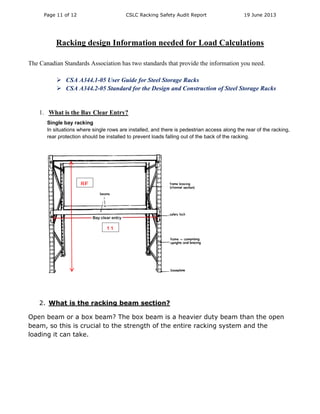 Racking Safety Audit Report -CSCL | PDF