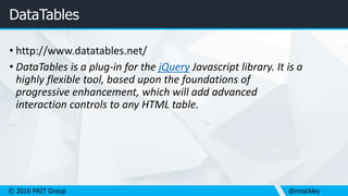 #SPSTC Maximizing the SharePoint User Experience with Free 3rd Party jQuery Libraries | PPT