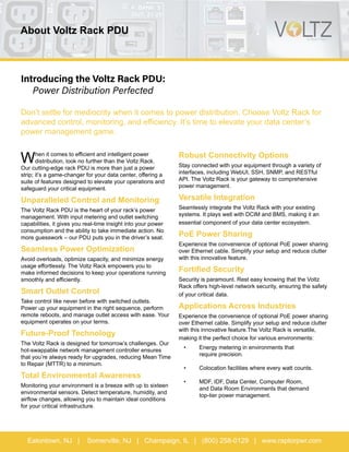 VOLTZ rPDU Brochure - Voltz Rack PDU - Data Rack PDU | PDF